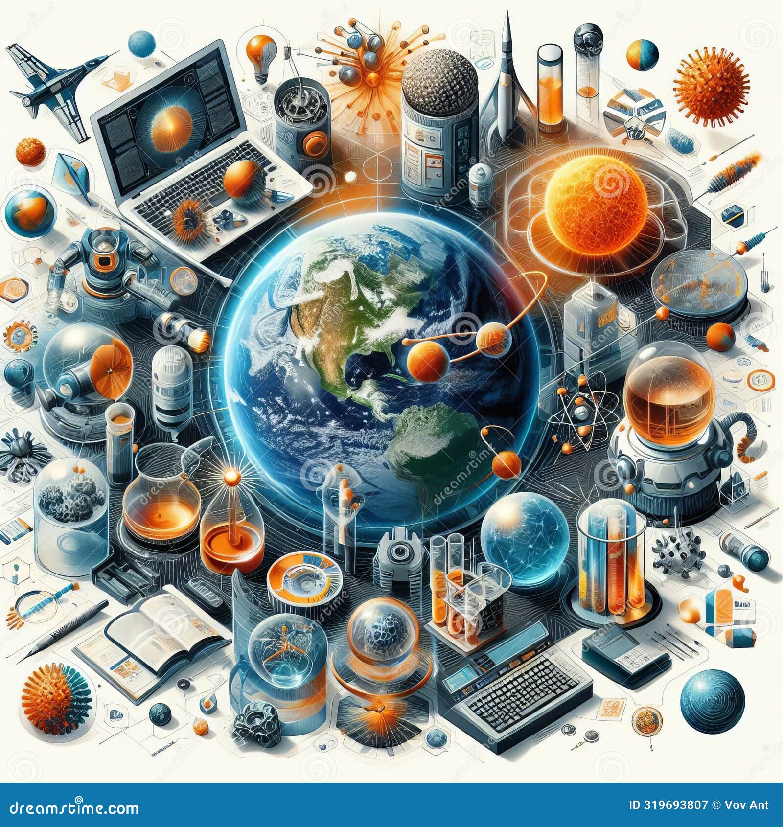 Science and Technology Posters Illustrating Scientific Concept Stock ...