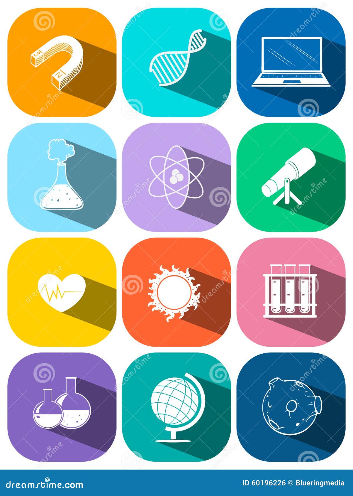 Science and Technology Symbols on Buttons Stock Vector - Illustration ...