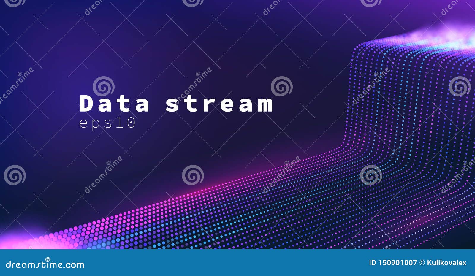 Science Technology Vector Background. Data Stream. Datacenter Wide ...