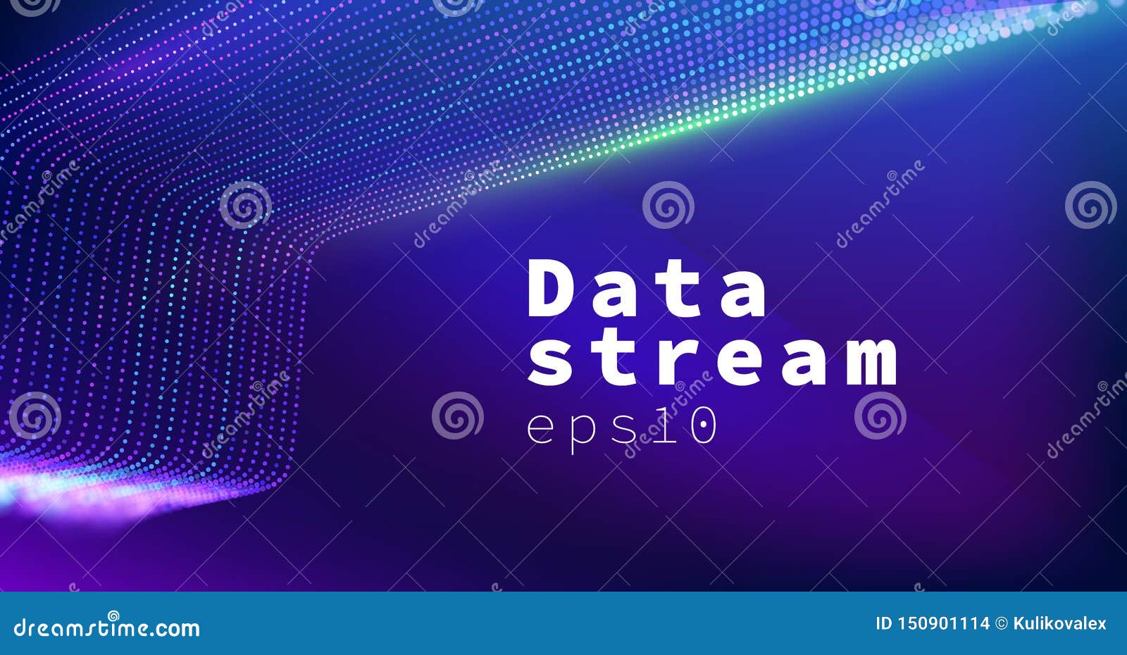 Science Technology Vector Background. Data Stream. Datacenter Wide ...