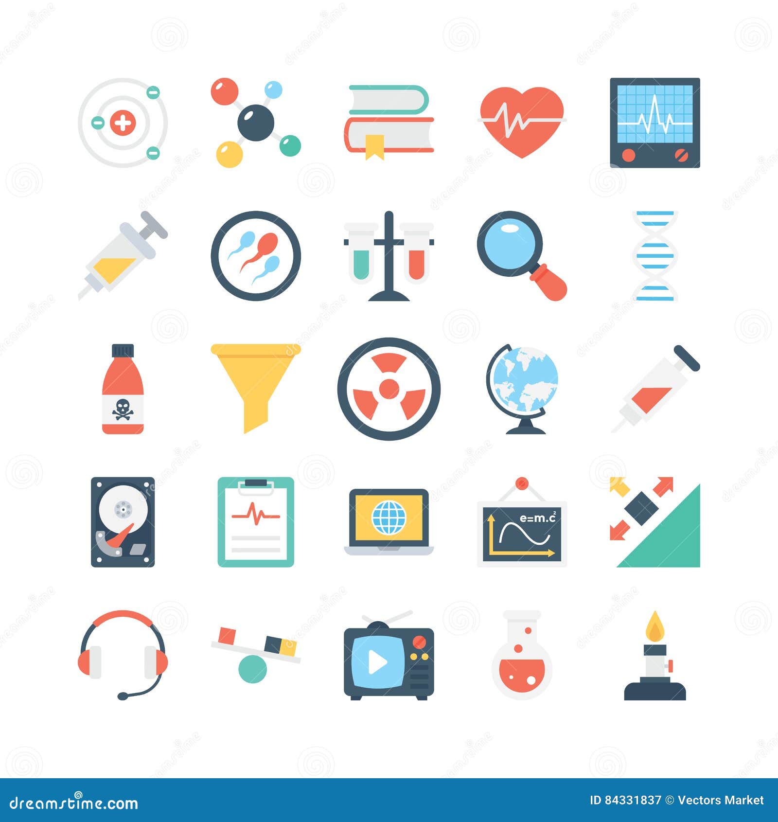 Science and Technology Vector Icons 2 Stock Illustration - Illustration ...