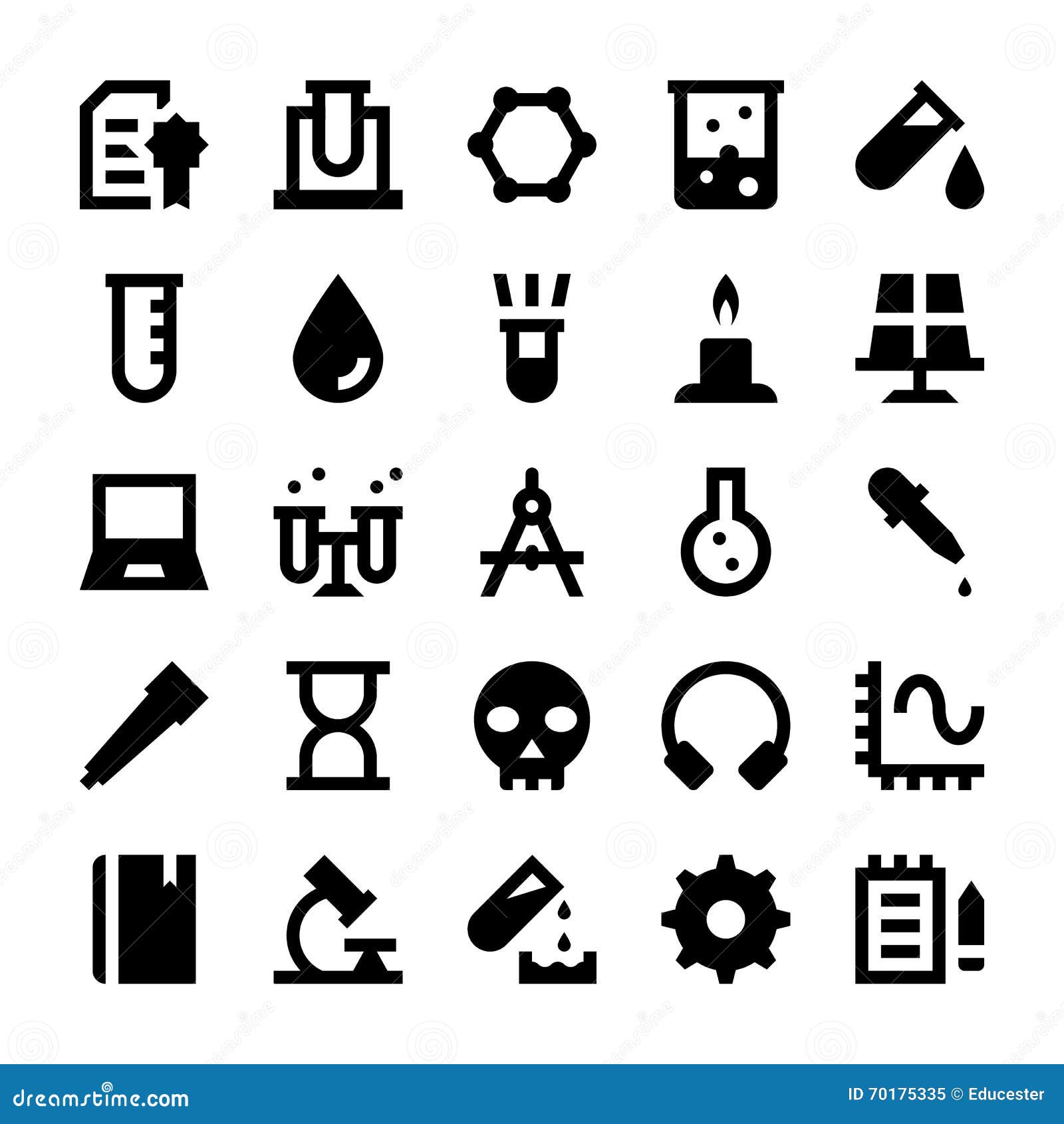 Science and Technology Vector Icons 1 Stock Illustration - Illustration ...