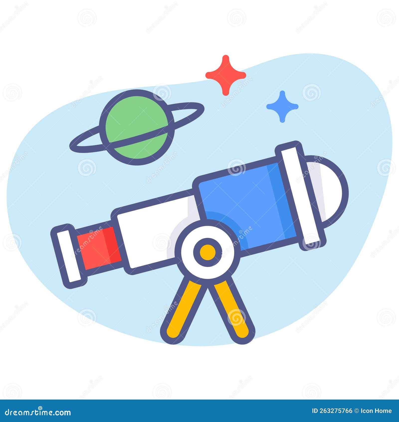 Science, Telescope Modern Concepts Flat Design, Premium Quality Vector ...