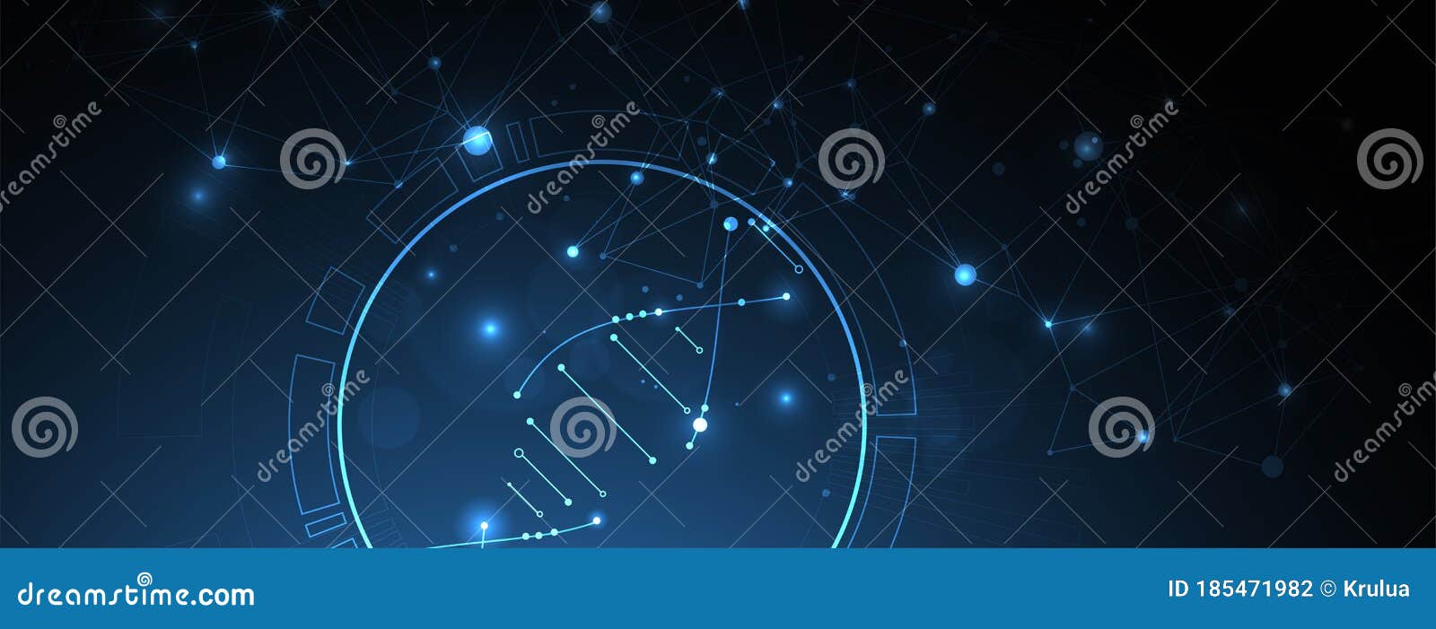 Science Template, Abstract Background with a 3D DNA Molecules. Vector ...