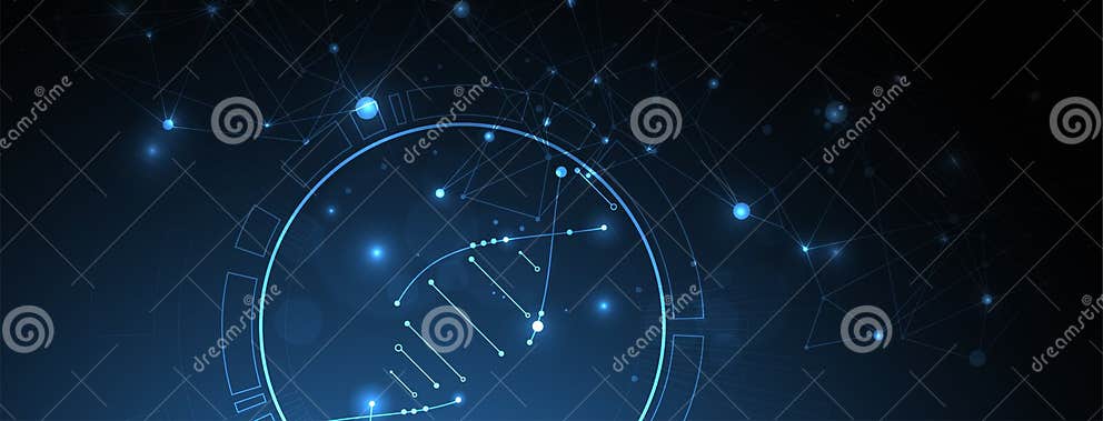 Science Template, Abstract Background with a 3D DNA Molecules. Vector ...