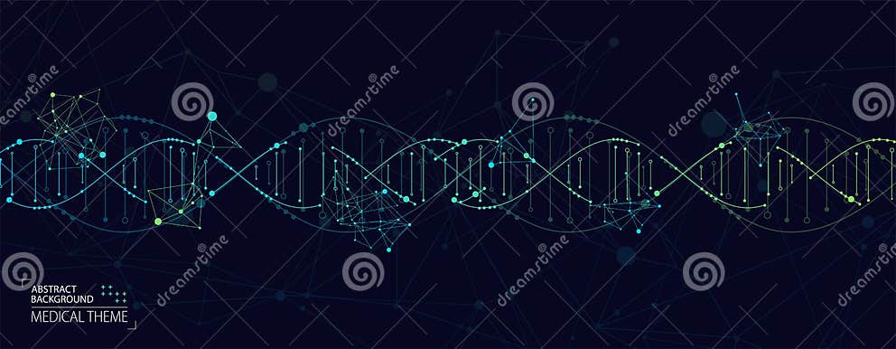 Science Template, Abstract Background with a 3D DNA Molecules. Vector ...