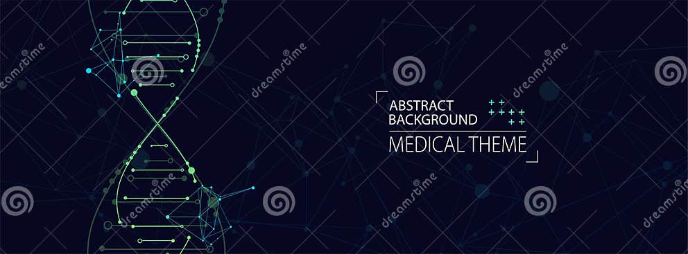 Science Template, Abstract Background with a 3D DNA Molecules. Vector ...