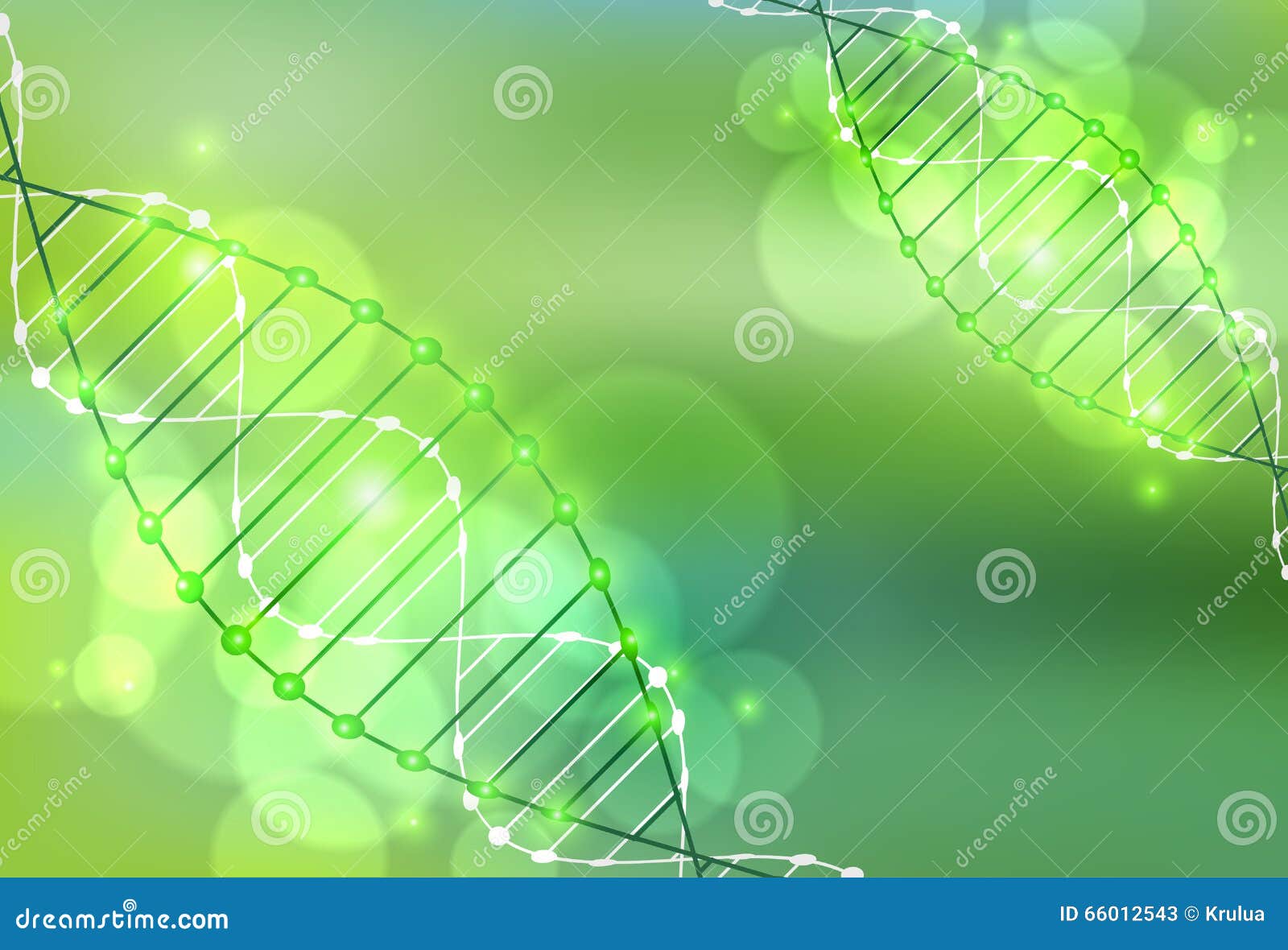 Science Template, Green Wallpaper or Banner with a DNA Molecules Stock ...