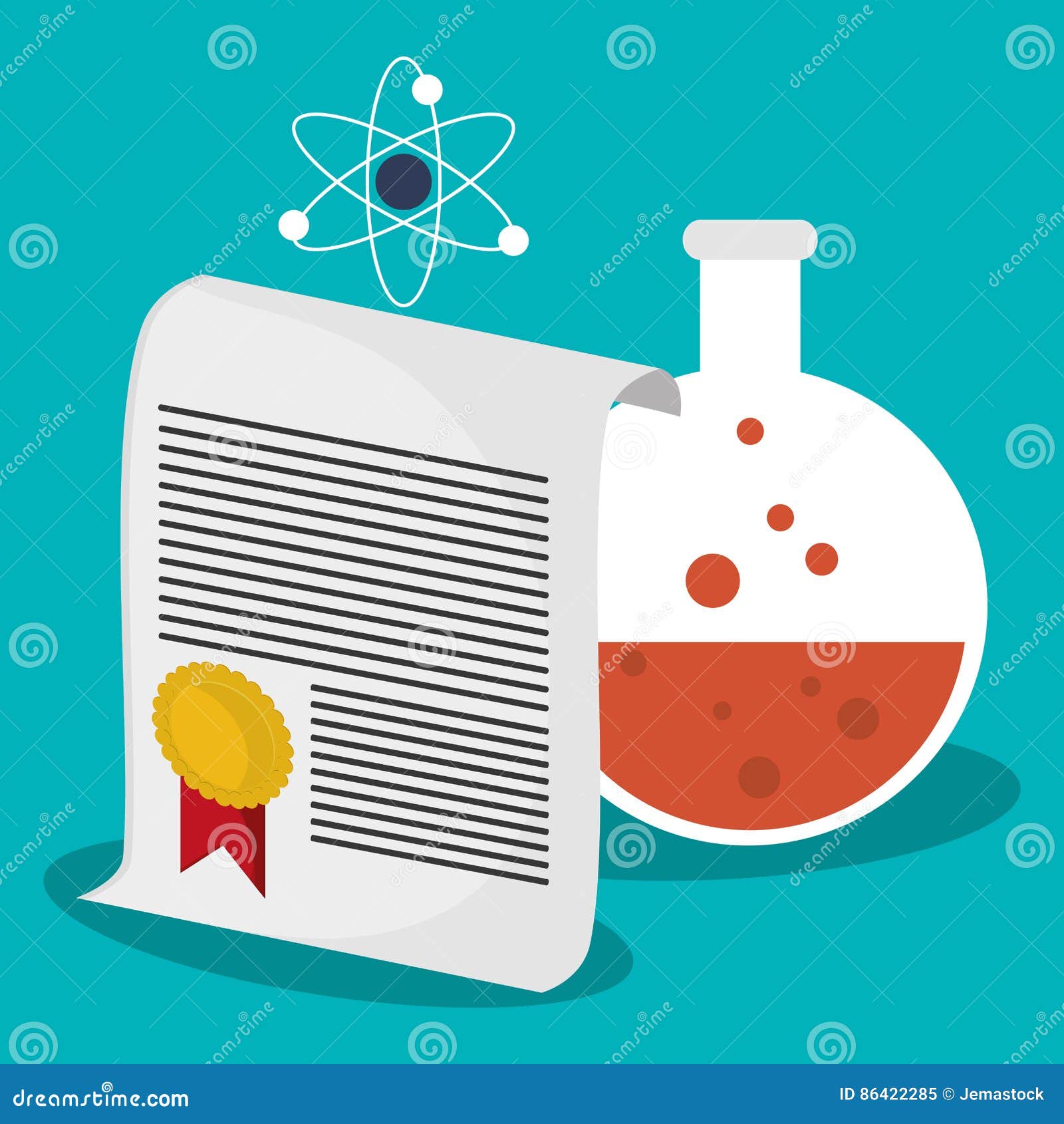 Science Test Tube Certificate Atom School Stock Vector - Illustration ...