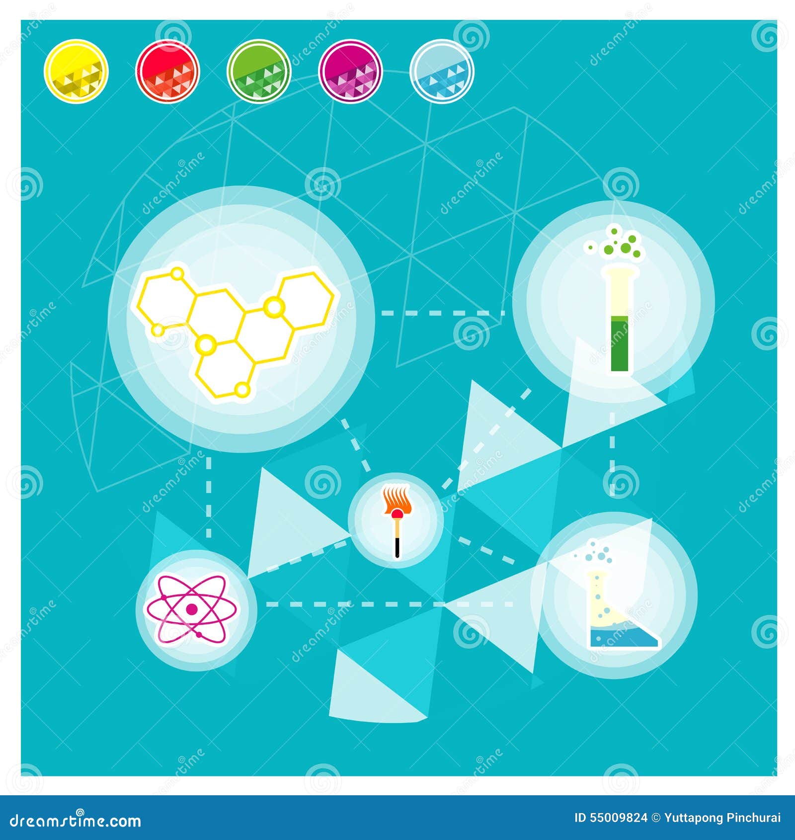 Science Test Tube Vector Matches Symbol on a Blue Background Stock ...