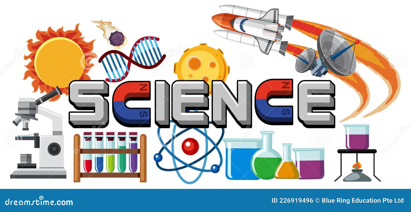 Science Text Icon with Elements Stock Vector - Illustration of icon ...