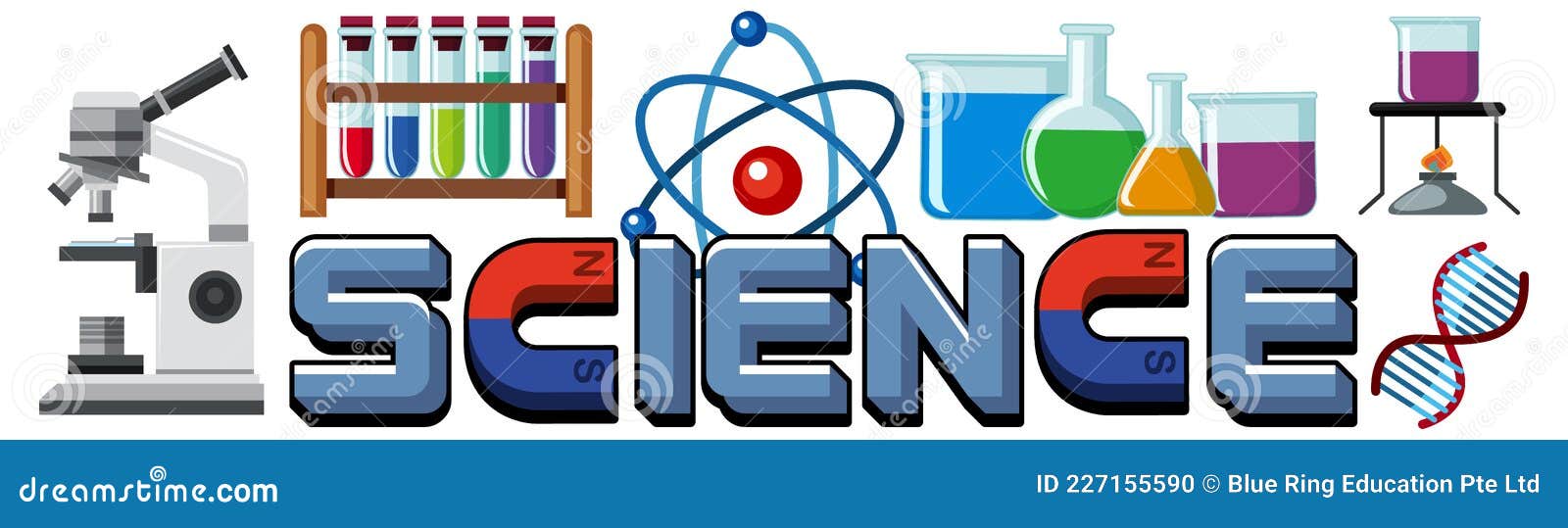 Science Text Icon with Elements Stock Vector - Illustration of student ...