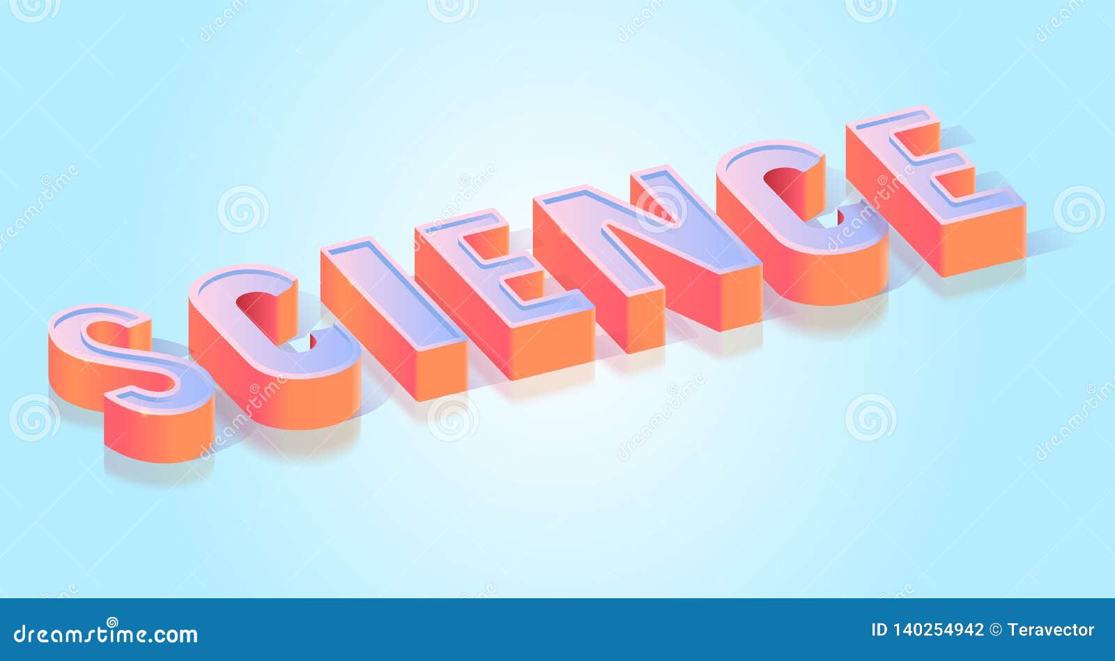 Science Text Title Isometric Vector Template Stock Vector ...