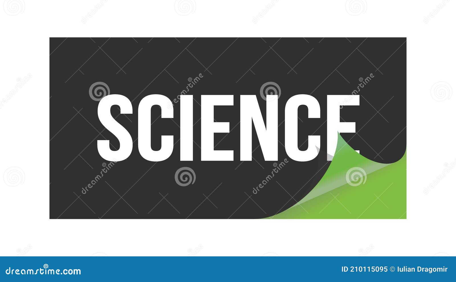 SCIENCE Text Written on Black Green Sticker Stock Illustration ...