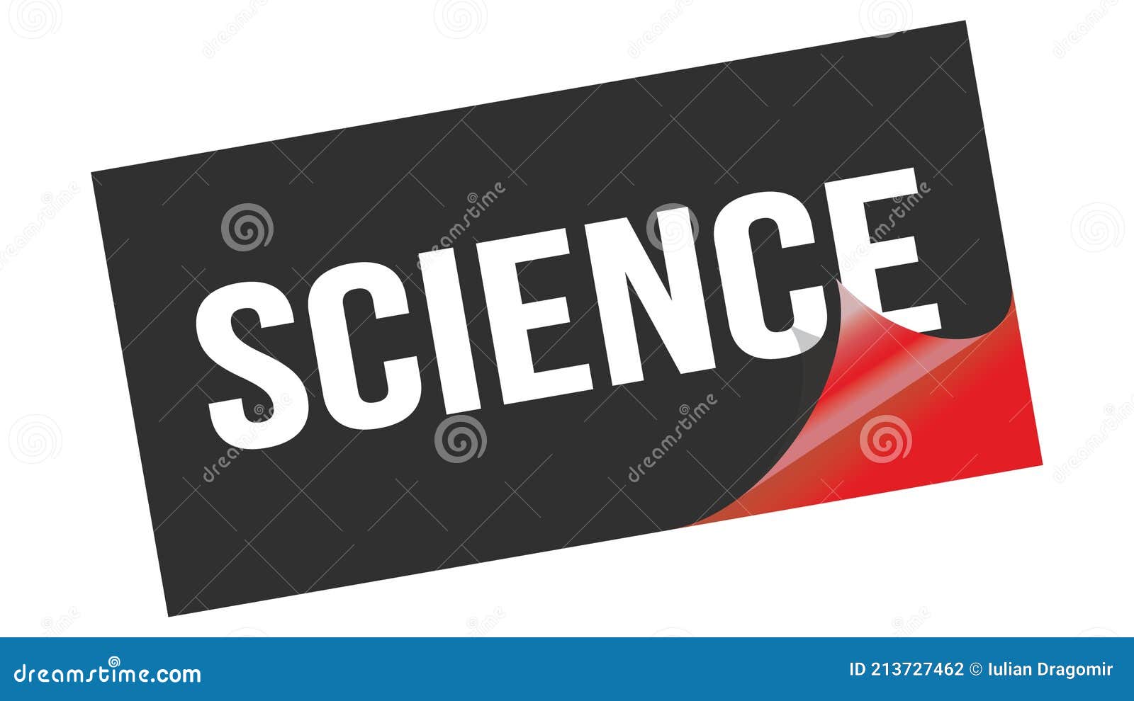 SCIENCE Text on Black Red Sticker Stamp Stock Illustration ...