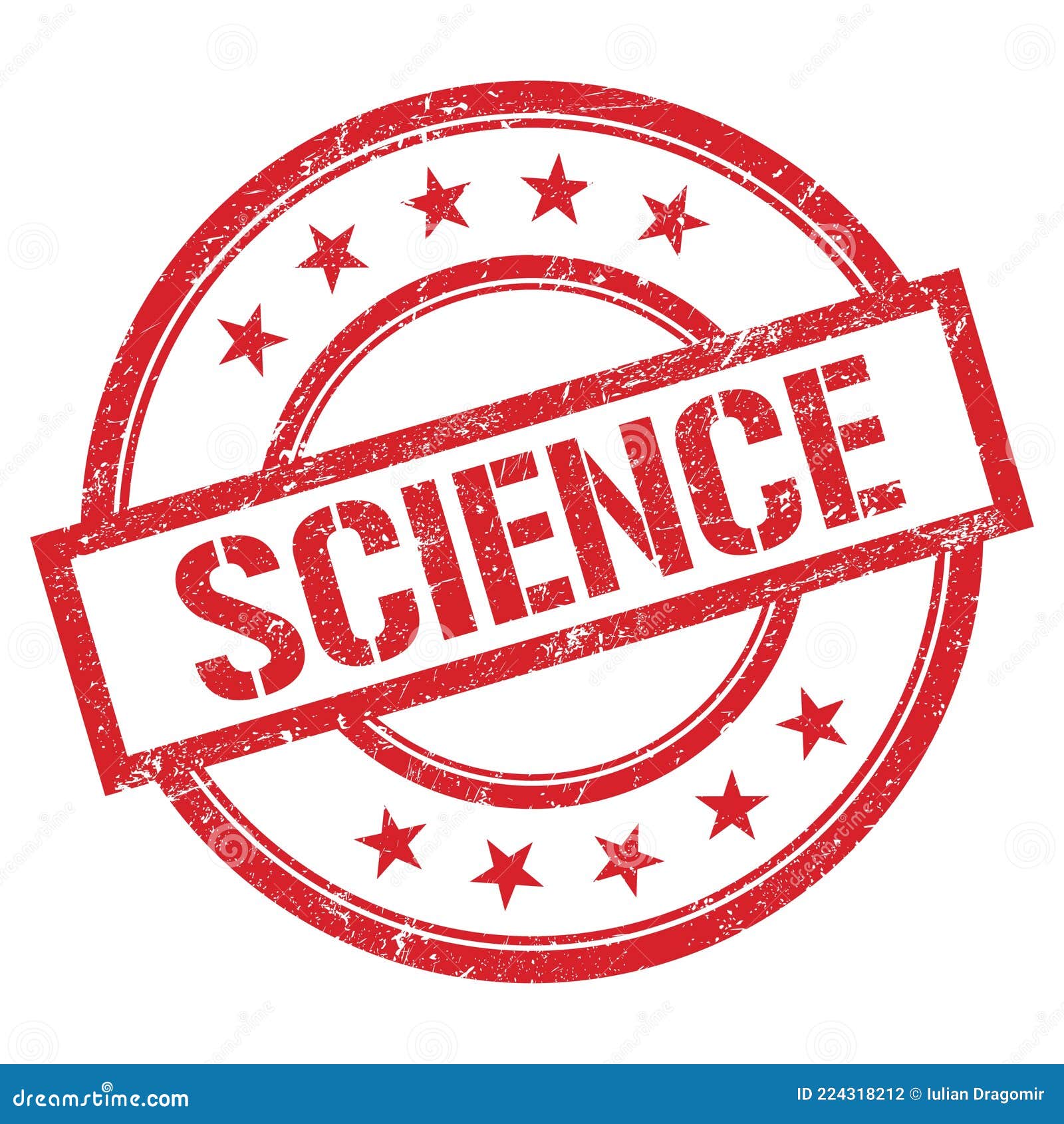 SCIENCE Text Written on Red Vintage Stamp Stock Illustration ...