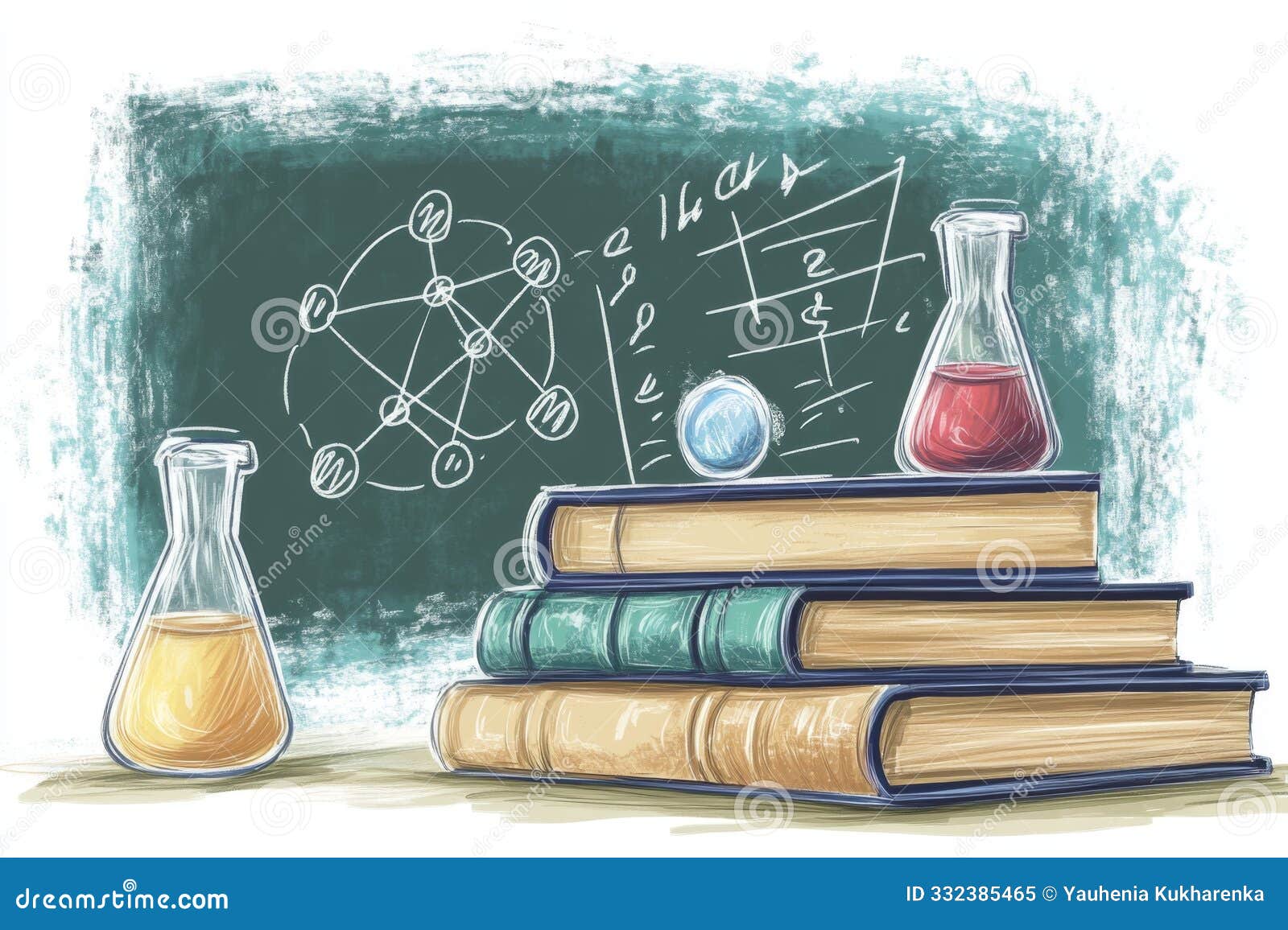 Science Textbooks and Diagrams Stock Illustration - Illustration of ...