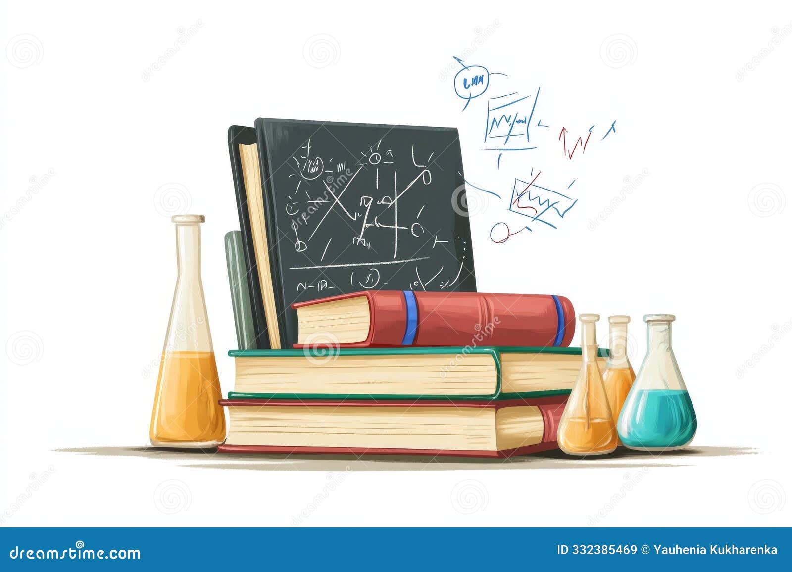 Science Textbooks and Diagrams Stock Illustration - Illustration of ...