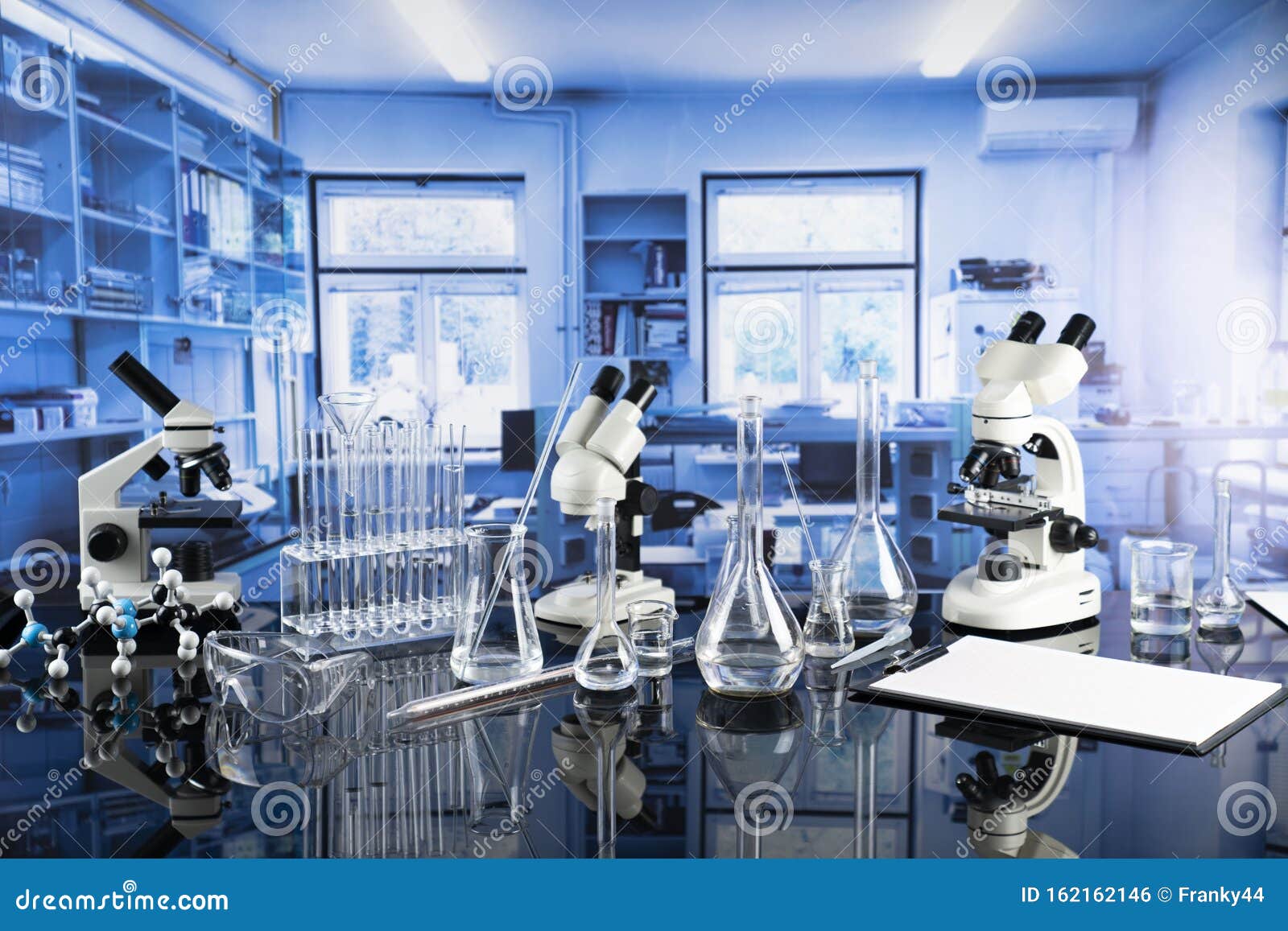 Science Theme. Modern Scientific Laboratory Interior. Stock Photo ...