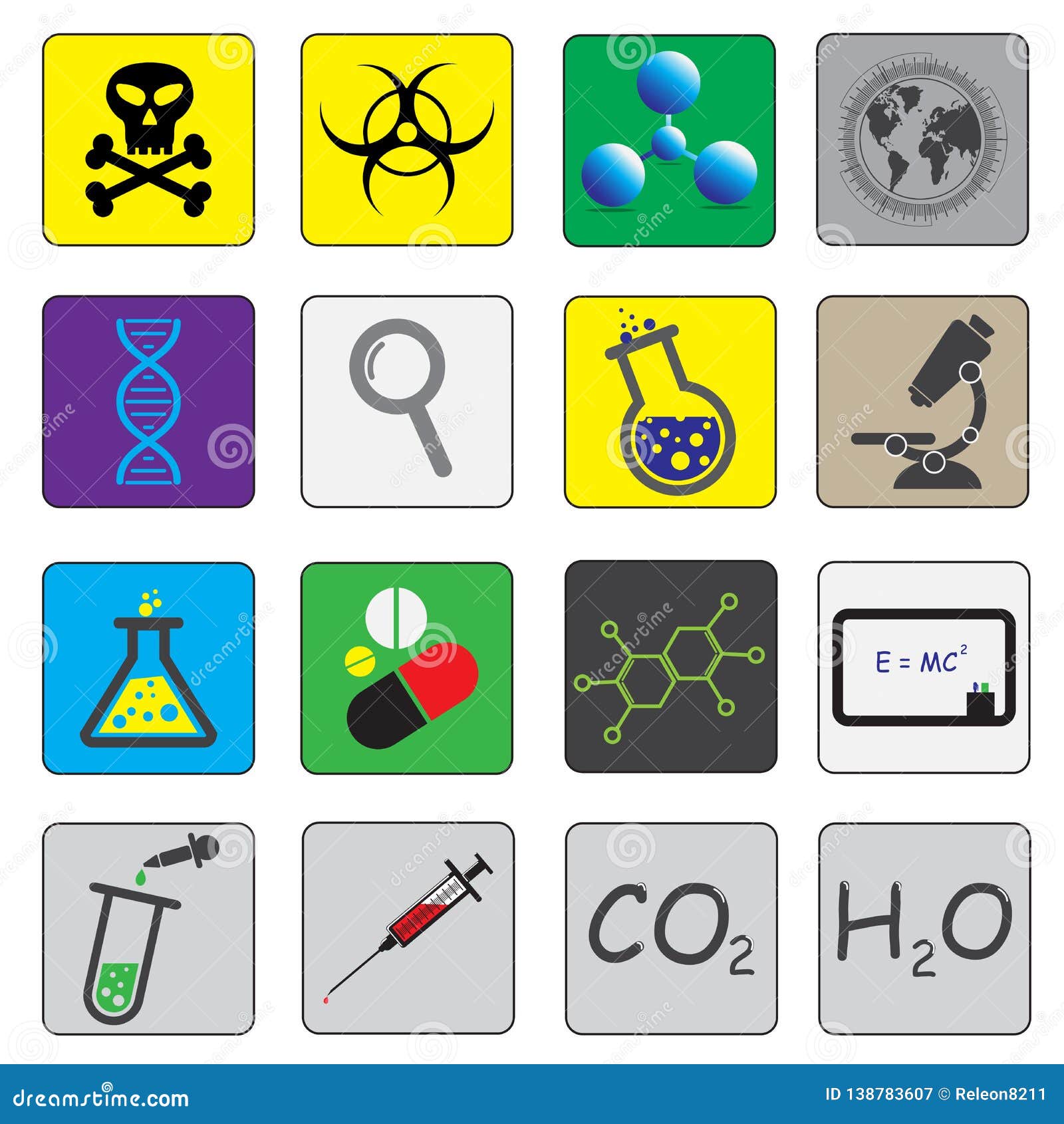 Science theme vector icons stock vector. Illustration of magnets ...