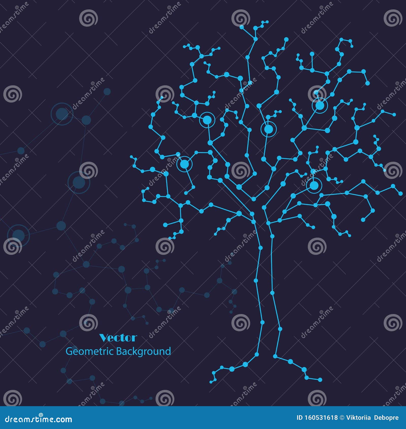Science Tree Made of Connected Lines and Dots Stock Vector ...