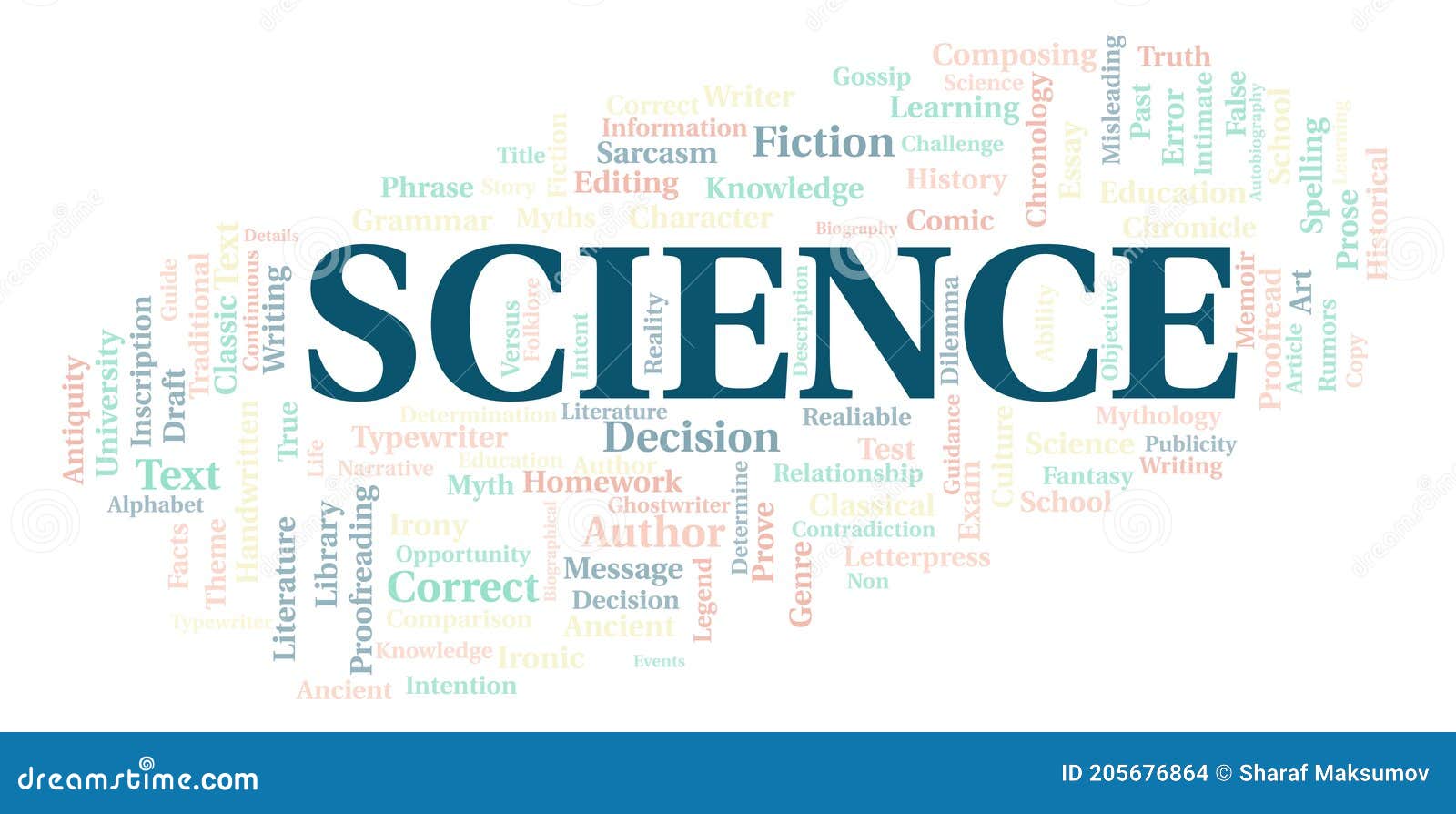 Science Typography Word Cloud Create with the Text only Stock ...