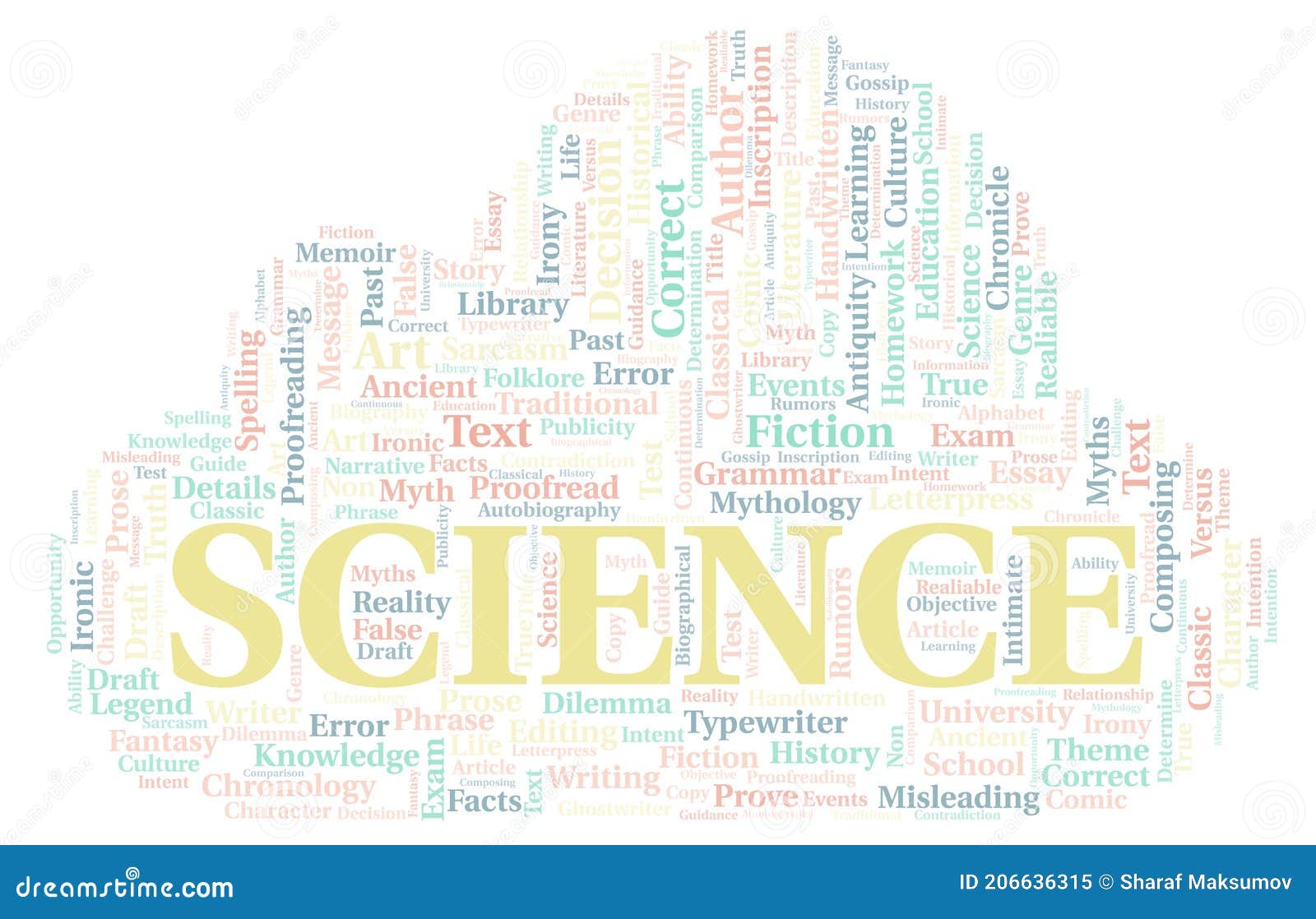 Science Typography Word Cloud Create with the Text only Stock ...