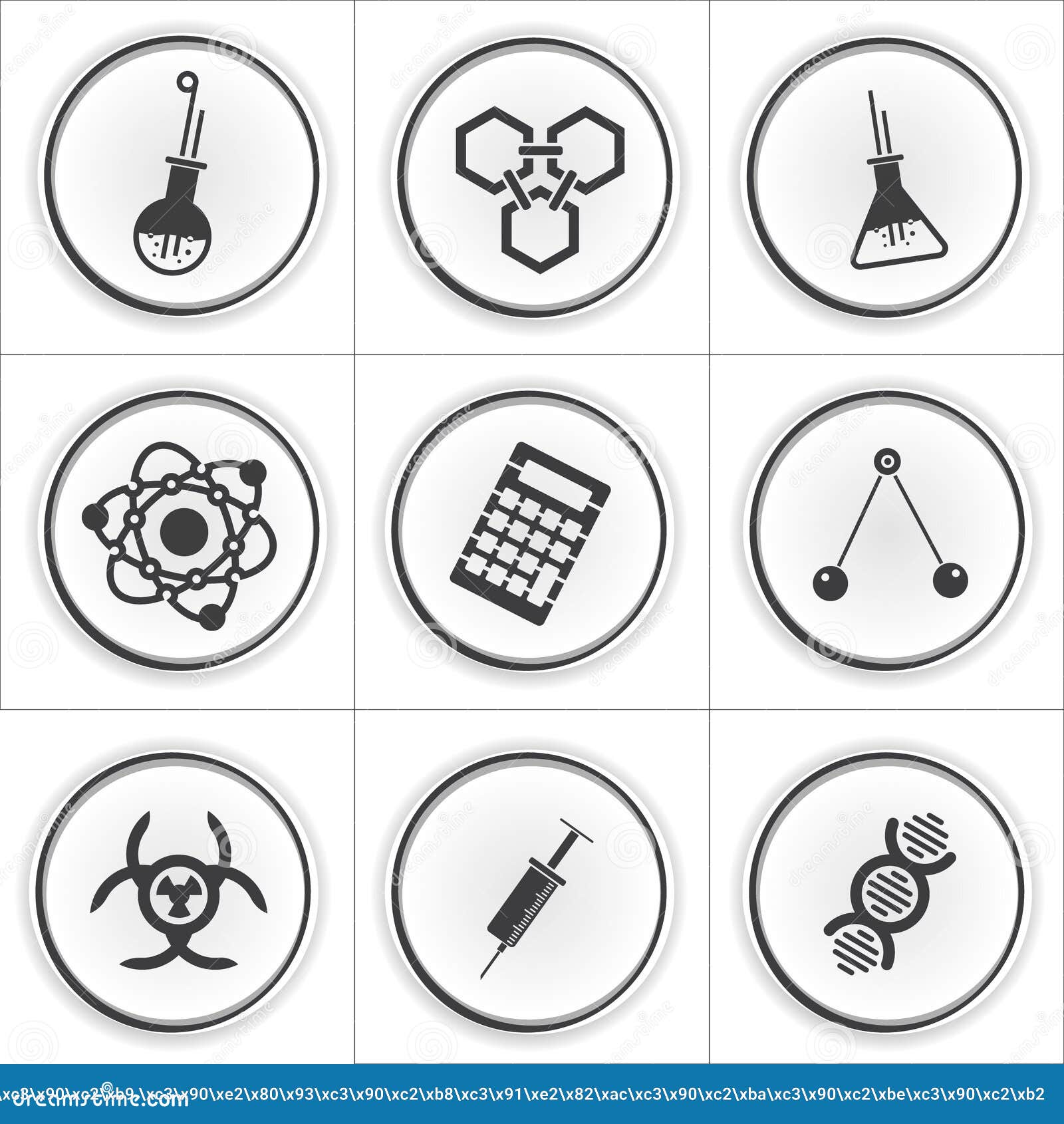 9 Science Vector Circle Icons Stock Vector - Illustration of icon ...
