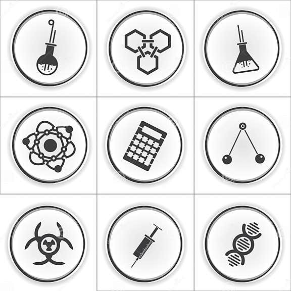 9 Science Vector Circle Icons Stock Vector - Illustration of icon ...