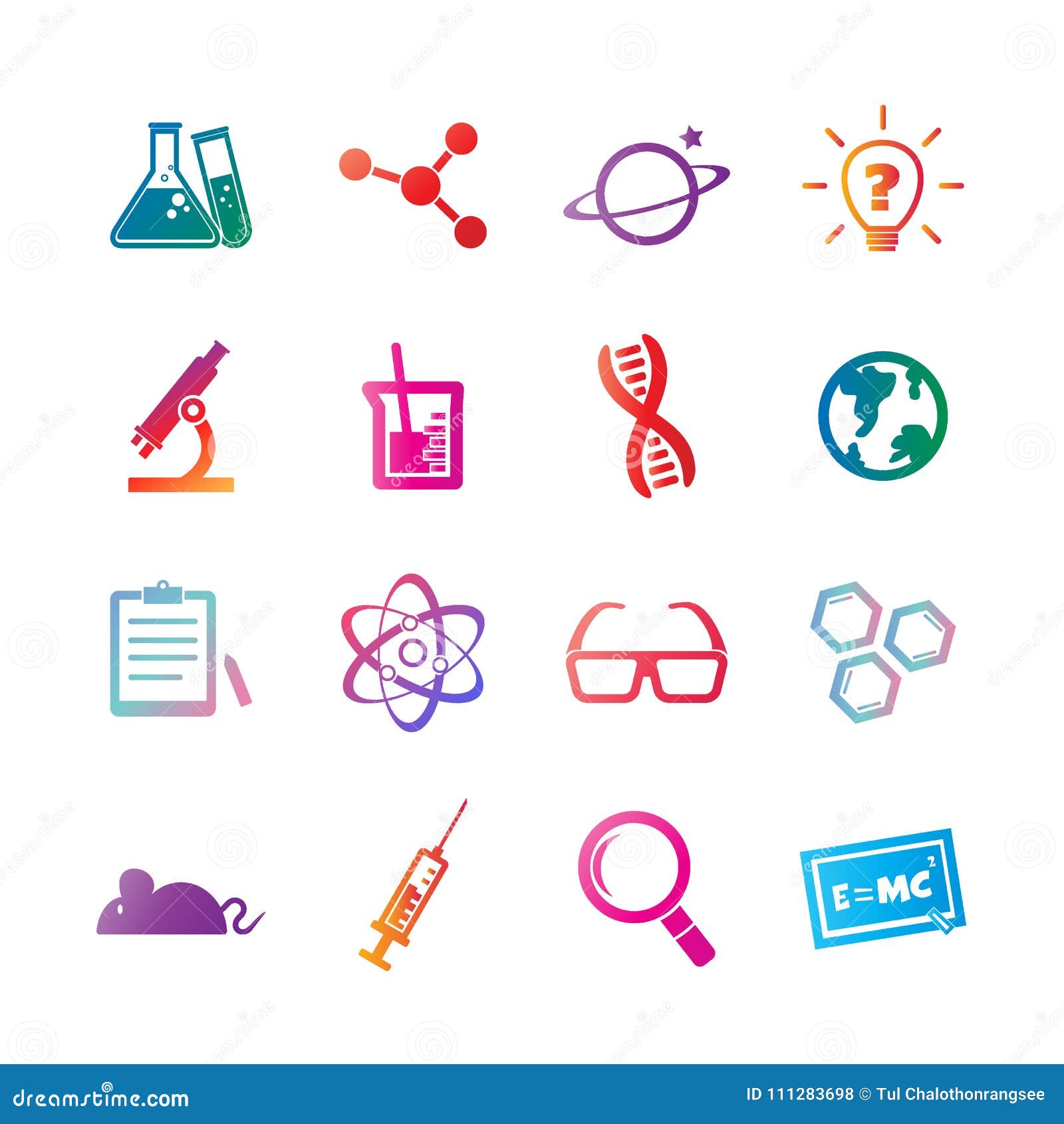 Science Vector Gradient Icons Stock Vector - Illustration of gradient ...