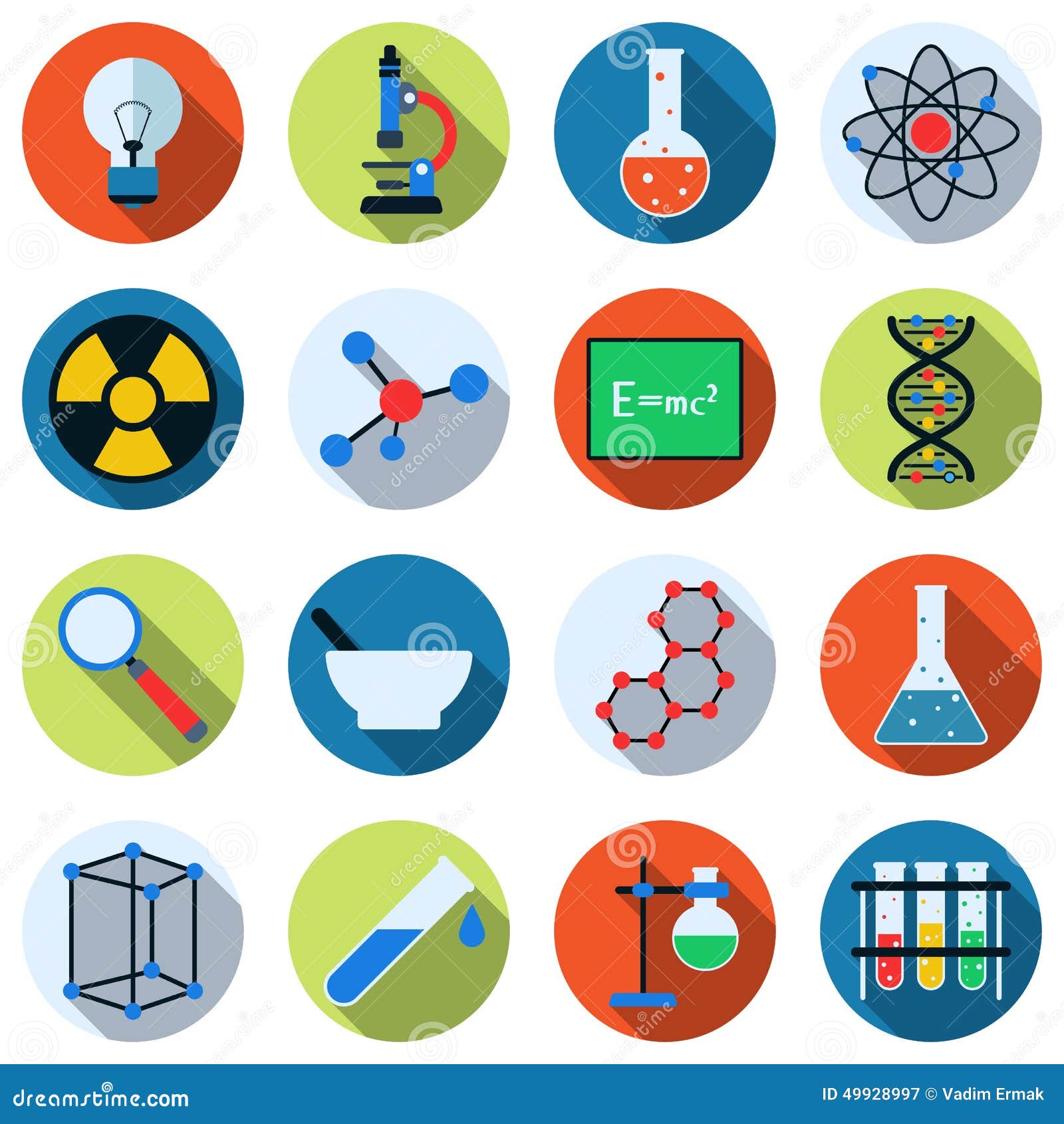 Science vector icons stock vector. Illustration of experiment - 49928997