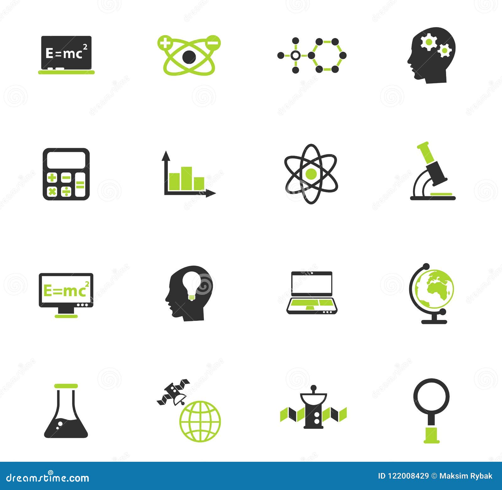 Science icon set stock vector. Illustration of schedule - 122008429