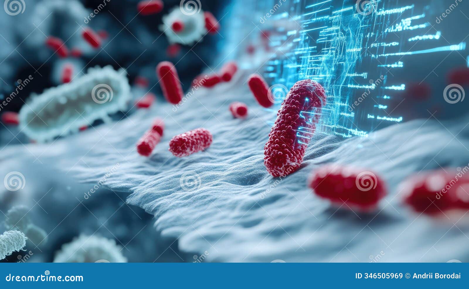 Science of Viruses Captured Under Microscope Lens. Stock Illustration ...