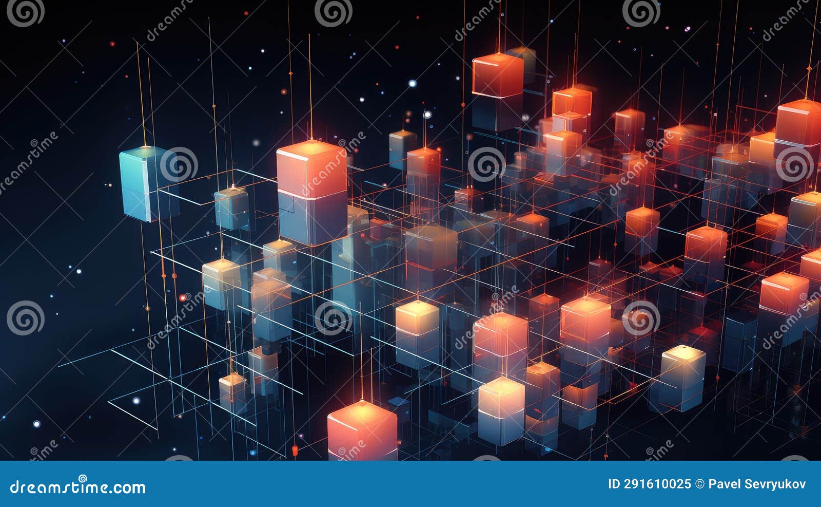 Science voxel data flow stock illustration. Illustration of flow ...