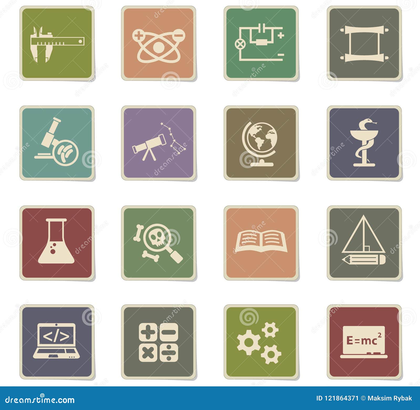 Science icon set stock vector. Illustration of geography - 121864371