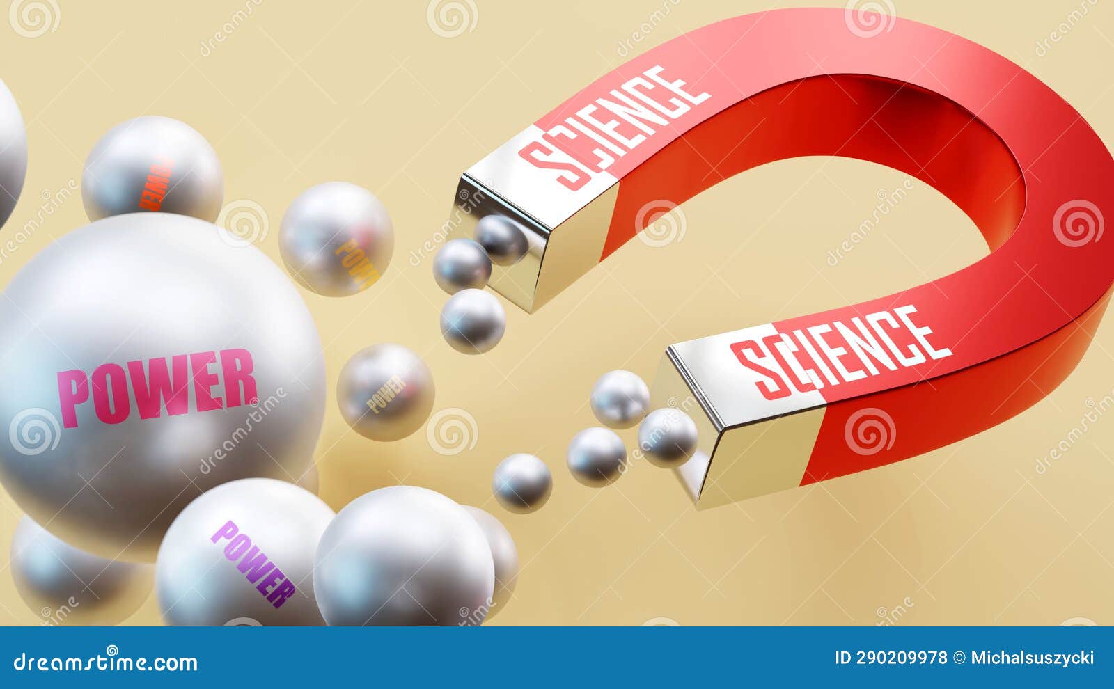Science Which Brings Power. a Magnet Metaphor in Which Science Attracts ...