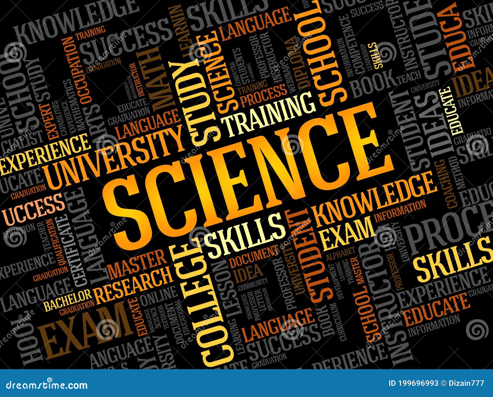 SCIENCE word cloud stock illustration. Illustration of health - 199696993