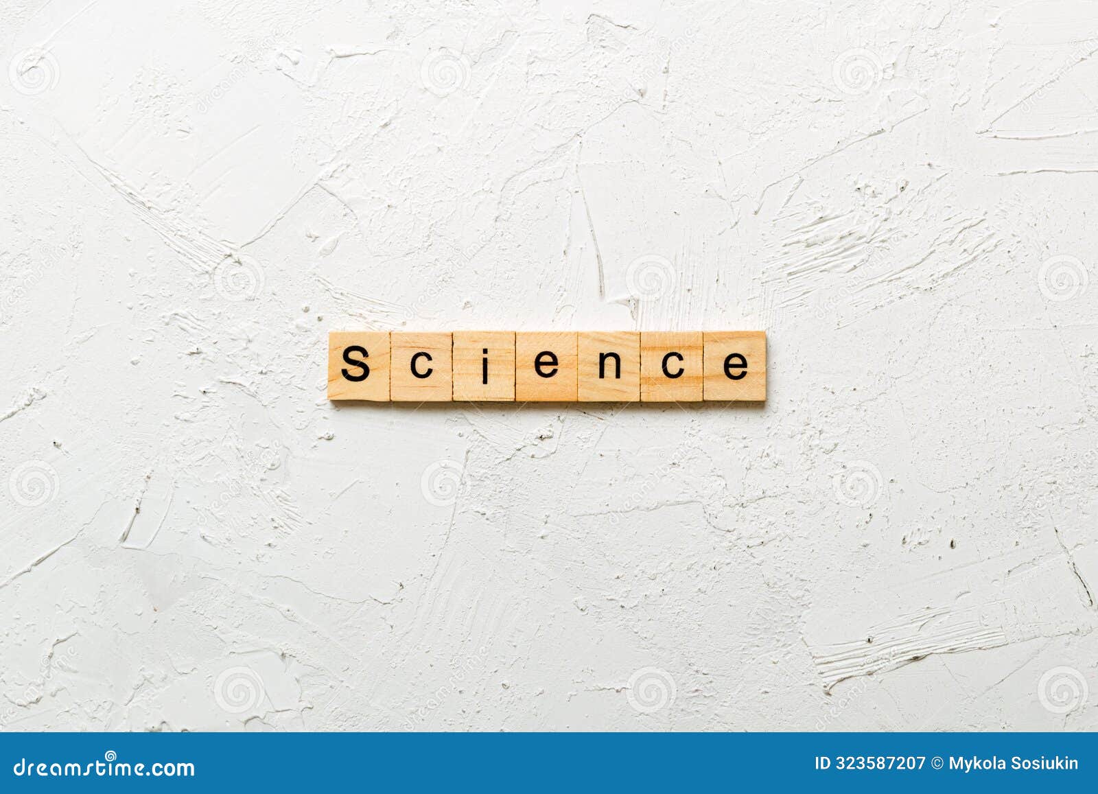 Science Word Written on Wood Block. Science Text on Cement Table for ...