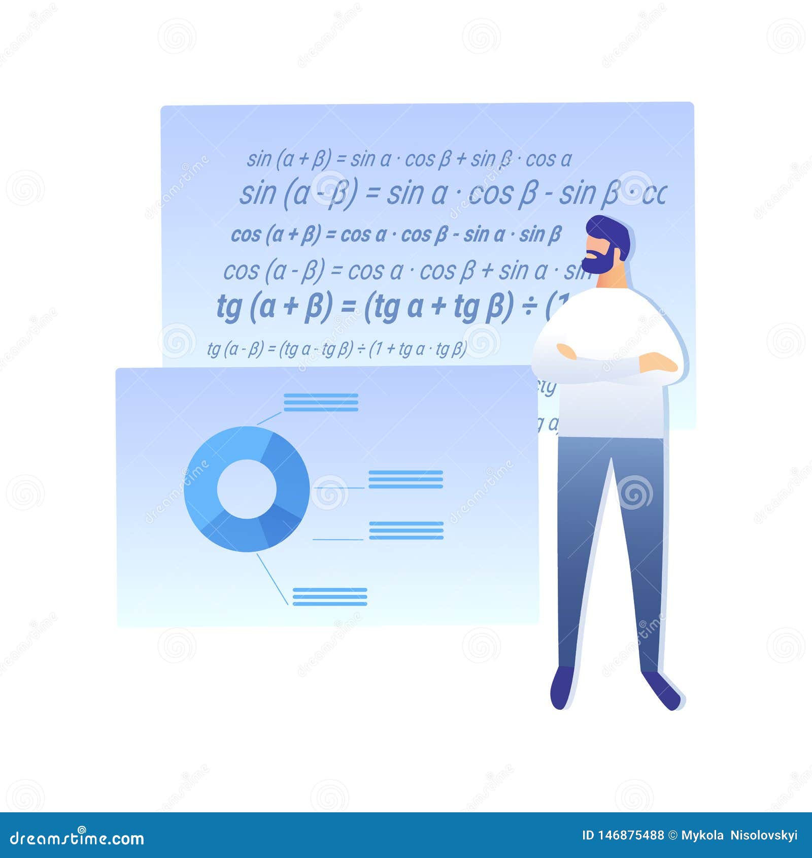Science Work, Research Flat Vector Illustration Stock Vector ...