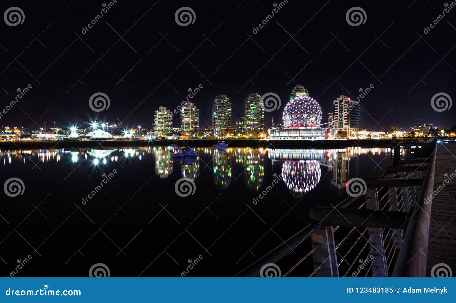 Science World at Night Located beside False Creek, Vancouver. Editorial ...