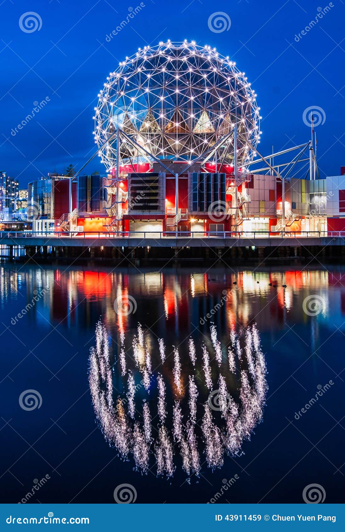 Science World night editorial stock image. Image of mirror - 43911459