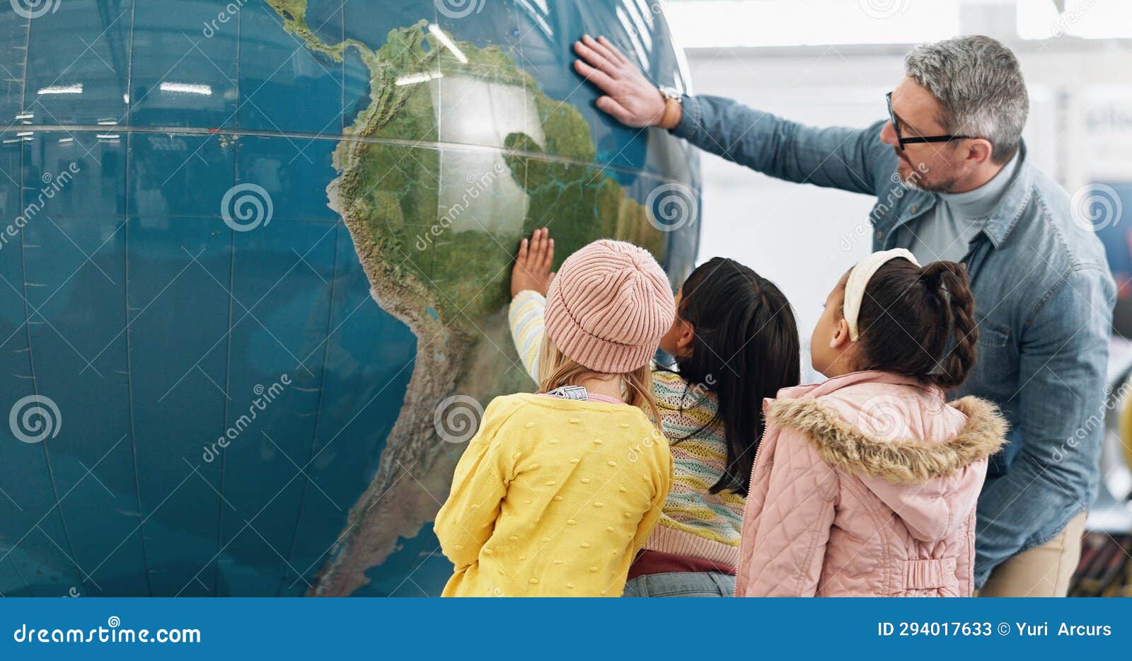 Science, World and Students Learning about the Earth with a Teacher at ...