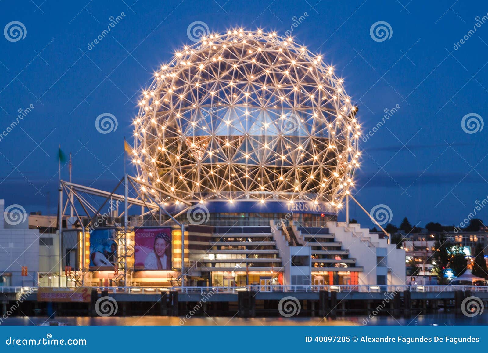 Science World Vancouver at Night Editorial Image - Image of science ...