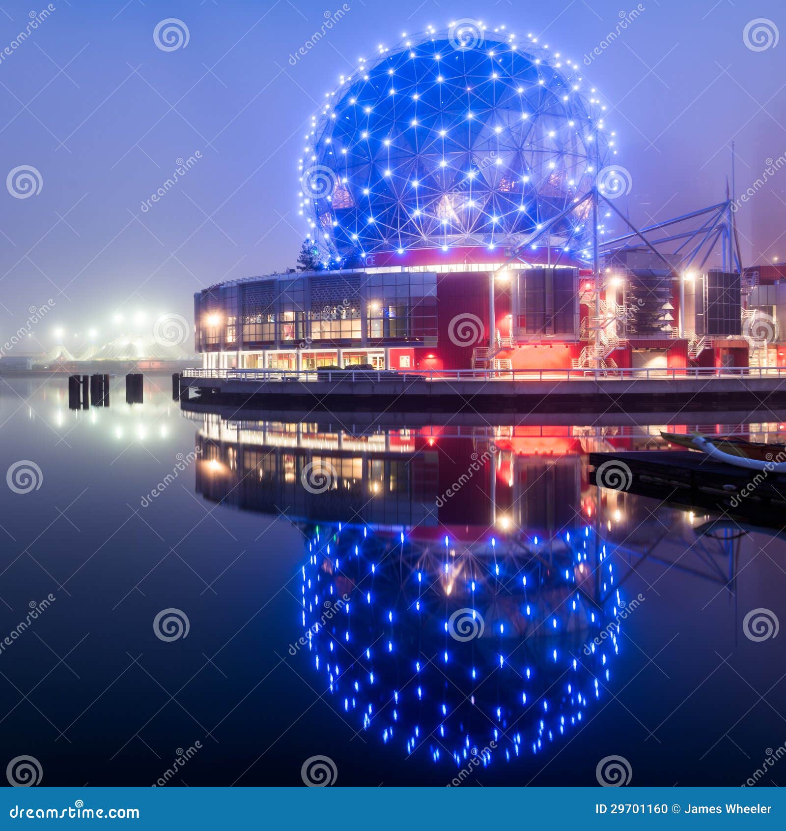 Science World Reflection in Vancouver at Night Editorial Image - Image ...