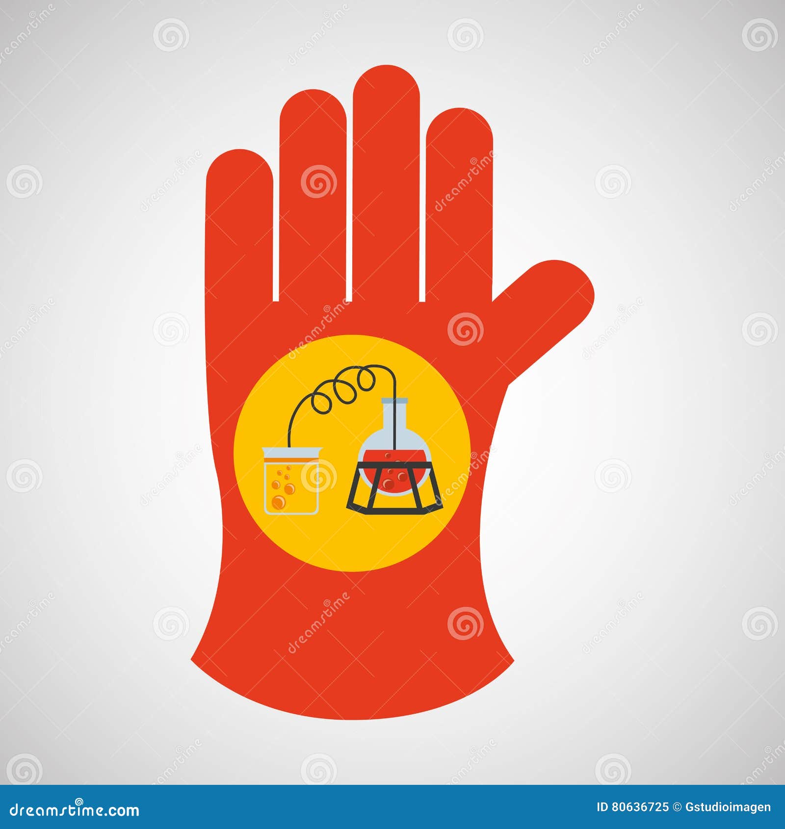Sciencie Glove and Process Distillation Stock Vector - Illustration of ...