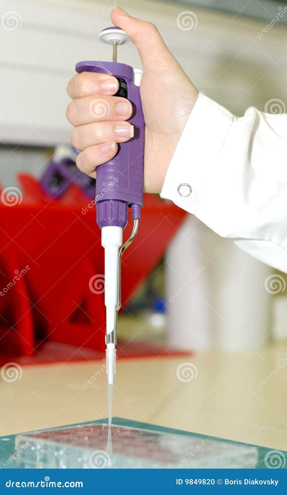 Hand With Pipette Dropping Sample Into Culture Medium Tube Royalty-Free ...