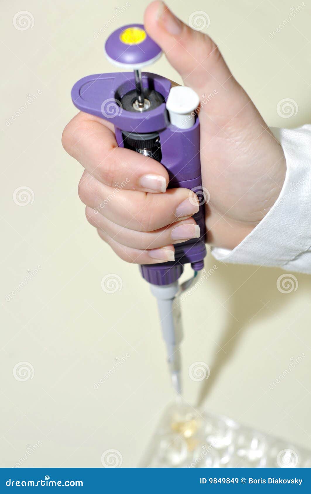 Hand With Pipette Dropping Sample Into Culture Medium Tube Royalty-Free ...