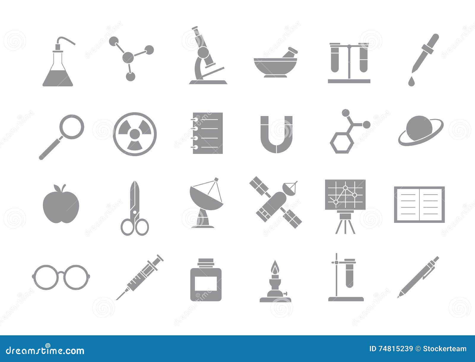 Sciense gray icons stock illustration. Illustration of heat - 74815239
