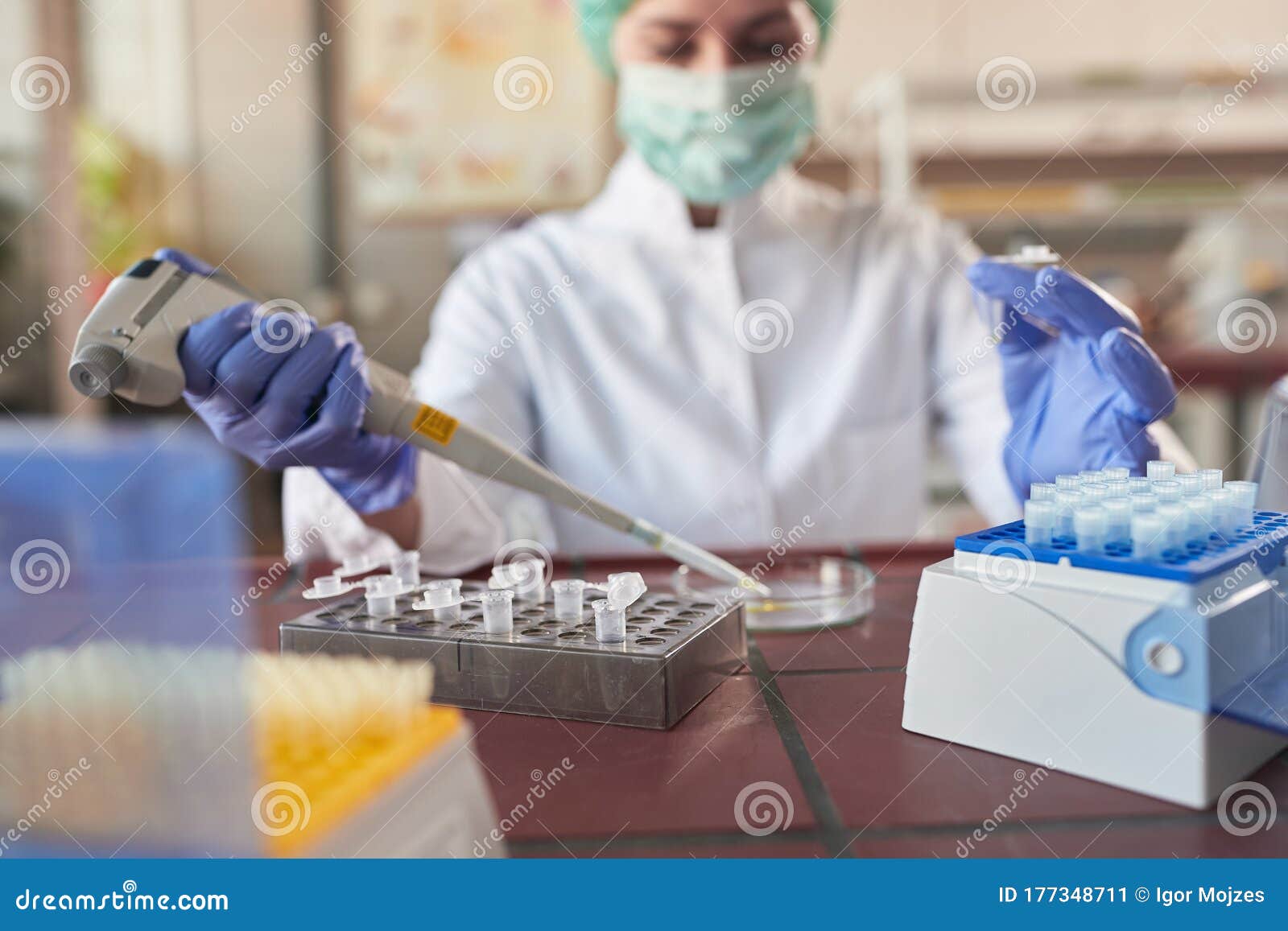 Scientict Making Research in Lab Analyzing a New Virus. Corona Virus ...