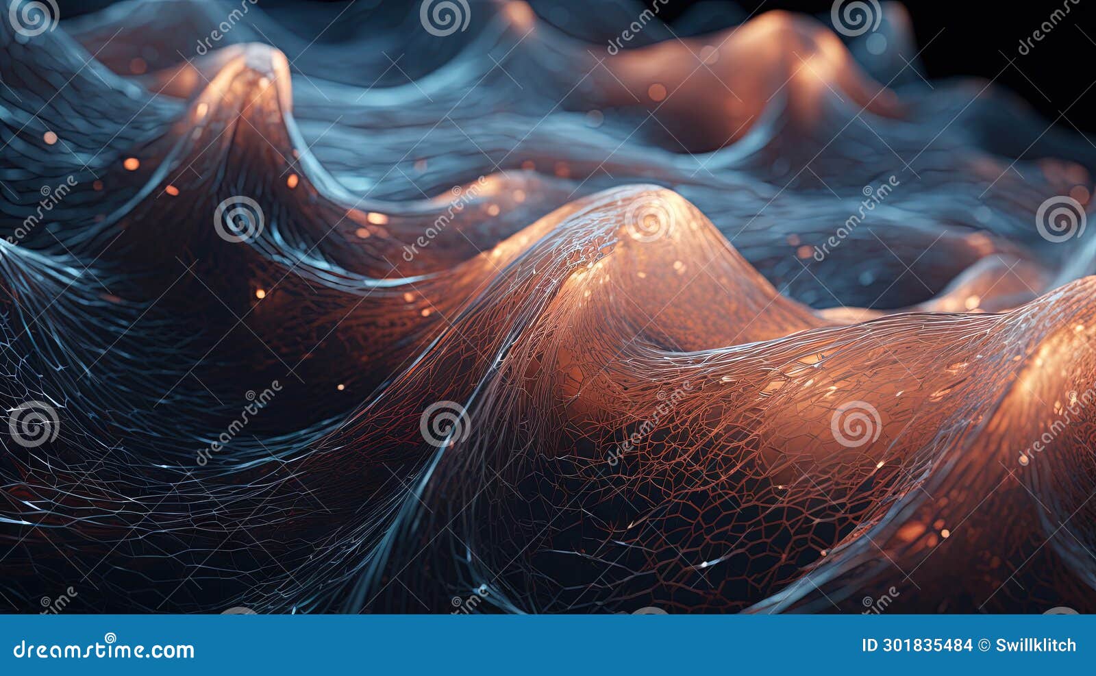 Scientific Abstraction with Futuristic Textured Tissue Waves. Tech ...